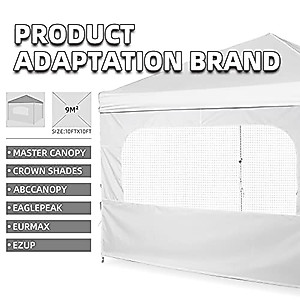 MordenApe Sunshade Sidewall with Window for 10x10 Pop Up Canopy, Instant Canopy SunWall, 1 Pack (10 x 10, White)