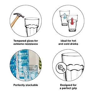 Bormioli Rocco Rock Bar Cooler Glasses 16.25 oz, 6 Count (Pack of 1), Clear