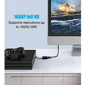 HONGDE HDMI to VGA, Gold-Plated HDMI to VGA Adapter (Male to Female) for Computer, Desktop, Laptop, PC, Monitor, Projector, HDTV, Chromebook, Raspberry Pi, Roku, Xbox and More - Black，3 Pack