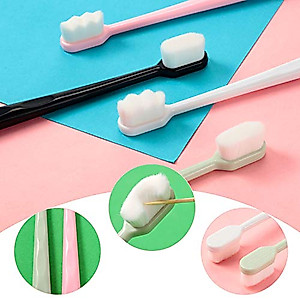 16 Pieces bristle toothbrush Extra Soft Toothbrush Micro-Nano Toothbrush with 20000 Floss Bristles Manual Toothbrushes for Sensitive Teeth Pregnant Women Elderly Children, 2 Styles