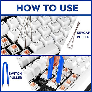 8PCS Keyboard Lube Kit for Keyboard switches Contain Keycap Puller, Switch Puller, Lube Brush, Keyboard Tweezers, Stem Holder, Parts Tray, Apply to Gaming Keyboard & Mechanical Keyboard