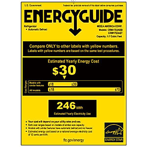 COMFEE' 1.7 Cubic Feet All Refrigerator Flawless Appearance/Energy Saving/Adjustale Legs/Adjustable Thermostats for home/dorm/garage Silver