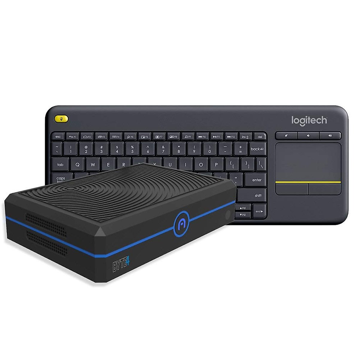AZULLE Byte4 Pro Fanless Mini Desktop PC 4GB/64GB with Keyboard - Business & Home Powerful Portable Computer, WiFi, Ethernet, Windows 10 Pro