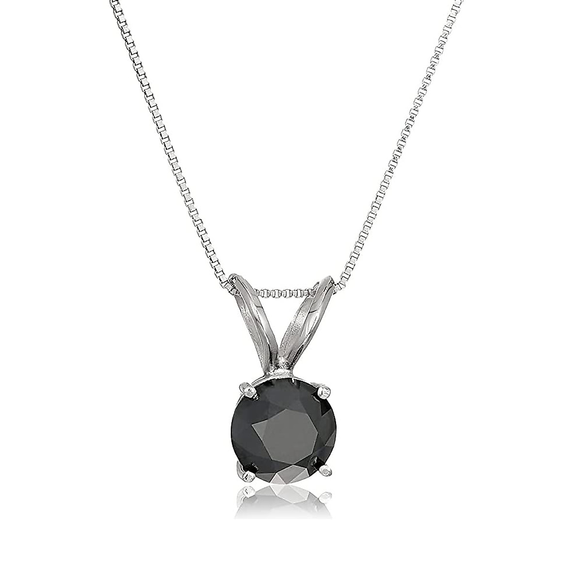 Vir Jewels 1 cttw Diamond Pendant, Black Diamond Pendant Necklace for Women in .925 Sterling Silver with 18 Inch Chain, Prong Setting
