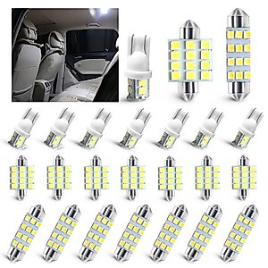 stymart 24 PCS Interior Car Lights, Dome Light Car Bulb Kit Set T10 31mm 41mm LED Interior Replacement Bulbs for Car Interior Lights Dome Lights Plate Lights Map Lights Door Lights License