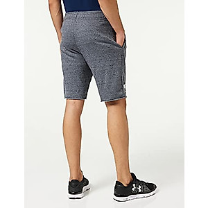 Under Armour Mens Rival Terry Shorts , Pitch Gray Full Heather (012)/Onyx White , X-Large