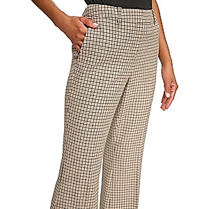 Karl Lagerfeld Paris Women's Pattern Pant, Black/Soft White Multi, 12