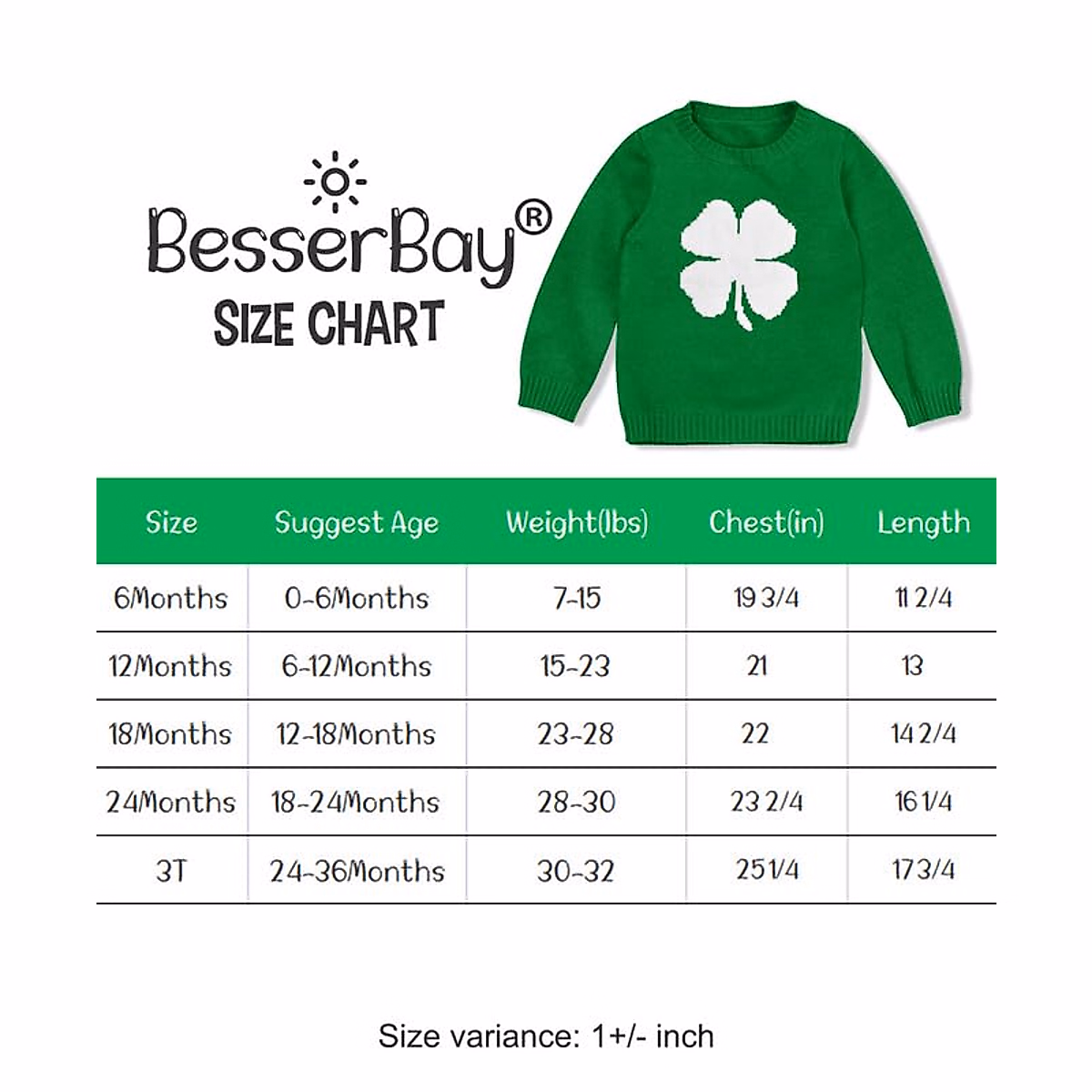 St Patricks Toddler Clover Shamrock Knitted Pullover Irish Sweater Party Lucky Sweatshirt Green 2 Years