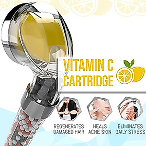 Shower Head Filter, High Output with Vitamin C Shower Head Filter for Hard Water and Chlorine Handheld Shower Head with Filter Beads Easy to Install Universal System Water Softener