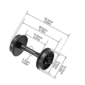 HP36HO 24pcs 36'' POM Plastic Wheels for Model Train 1:87 HO Scale Accessories
