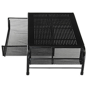 SimpleHouseware Metal Desk Monitor Stand Riser with Organizer Drawer