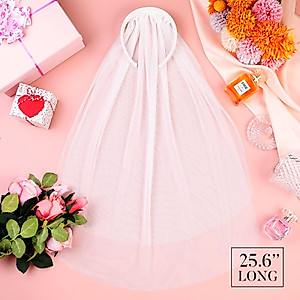 Geosar Bachelorette Party Headband Veils, White, for Bride Bridesmaid Favors, Head Covering