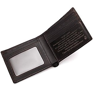 Personalized Engraved Wallet for Husband Boyfriend from Girlfriend Wife - Love Message Slim Bifold Purse - Minimalist RFID Blocking Leather Wallet for Birthday Anniversary Christmas Valentines Day