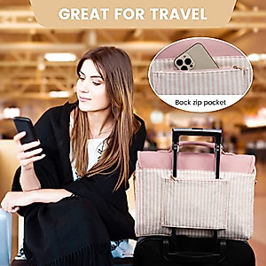 LOVEVOOK Computer Bag Laptop Bag for Women Cute Laptop Messenger Bag for Work College,Pink Stripes