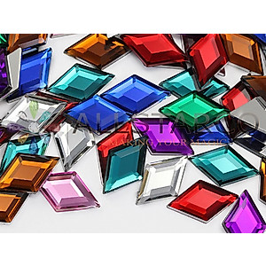 11x18mm Flat Back Diamond Acrylic Rhinestones Plastic Gems for Jewelry Making Costume Jewels Cosplay Embelishments - 35 Pieces (Red Ruby H103)