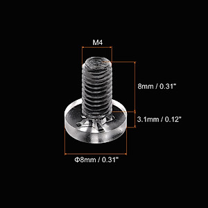 uxcell M4x8mm Plastic Phillips Bolts 100pcs PC Pan Head Machine Screws Transparent
