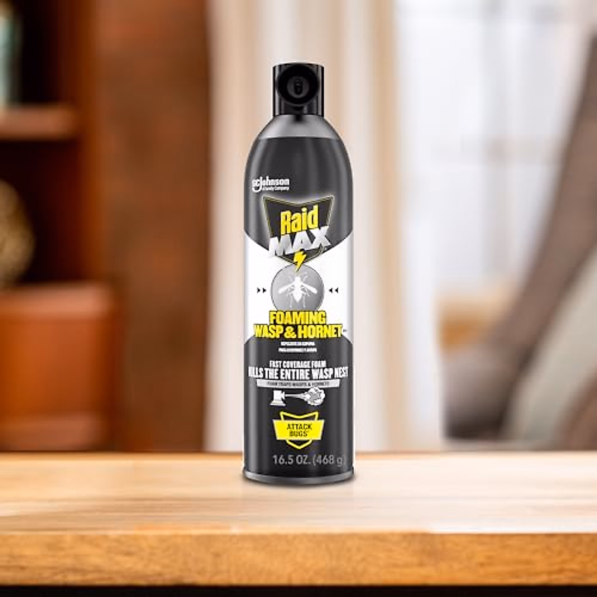 Raid Max Foaming Wasp & Hornet Killer, Fast Coverage Foam, Bug Killer Kills The Entire Nest, 16.5 oz