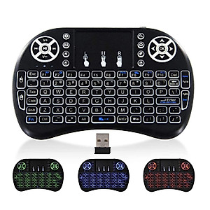 3 Pack Wireless Mini Keyboard and touchpad Mouse 2.4GHz Backlit Universal Remote Controller for Gaming Rechargeable Li-ion Battery for Google Android TV Xbox, PS3, PC, Windows Roku iptv Gaming