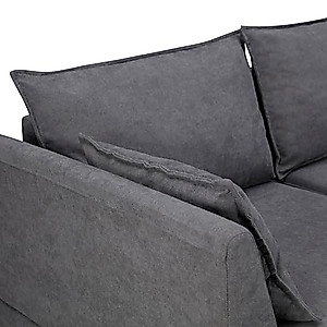 JUSTONE Modular Sectional Sofa with Storage Seat Oversized U Shaped Modular Couch with Reversible Chaise Sectional Sleeper Sofa with Ottoman for Living Room,Dark Gray