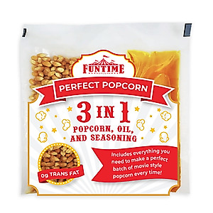 FunTime FT412 4-Ounce 3-in-1 Popcorn portion Movie Pouch Kit - 12pk
