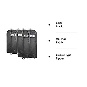 VIVUCY 40"/50 "garment bags for Closet Storage(2pcs40"+2pcs50")Garment Bags for Hanging Clothes, Suit Bags for Men Travel with Handles Garment Bags For Storage to Suit Jacket Shirt Coat Dresses