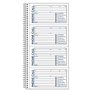 Adams Message Book/Phone Call, Carbonless Duplicate, 5.50 x 11 Inches, 400 Sets per Book (SC1154D), White/Canary (SC1154-5D)
