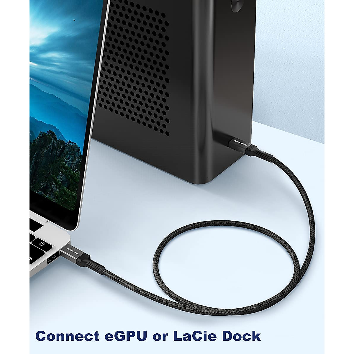 Uzanpie USB4 Cable Compatible with Thunderbolt 4/3, 40Gbps/6.6ft USB 4.0 Cable Support 100W 20V/5A Fast Charging, USB C to USB C Cable 8K@30Hz or Dual 4K@60Hz for Hub M-acbook External SSD eGpu