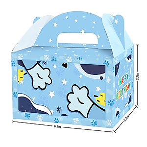 HchFPHskhd 16Pcs Blue Paw Gift Boxes Birthday Party Supplies Blue Party Favor Candy Boxs Birthday Decorations Goodie Boxs