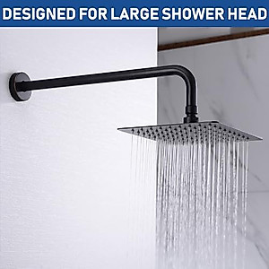 HANEBATH 16 Inch Extra Long Stainless Steel Shower Arm with Flange, Oil Rubbed Bronze Shower Head Extension Arm