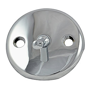 DANCO Bath Tub Overflow Plate with Trip Lever, Chrome, 1-Pack (80991), 2 Inches