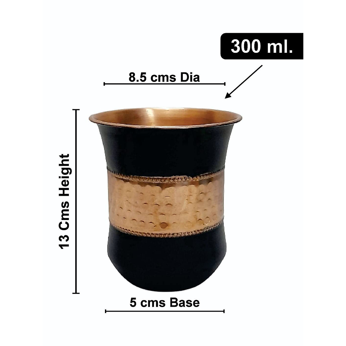 Ornate Internationlal 16 Oz Black Matte Moscow Mule Copper Cups and Barrel Mugs, Moscow Mule Mug with Rose Gold Copper Rims, Set of 4 (black)