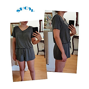 Avidlove Women's Shorts Pajama Set Short Sleeve Sleepwear Nightwear PJS S-XXL,Grey,Large