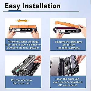 Ubinki TN227 TN227BK Toner Cartridge Replacement for Brother TN-227 TN223 TN-223 TN223BK for MFC-L3770CDW HL-L3270CDW HL-L3290CDW HL-L3210CW MFC-L3710CW MFC-L3750CDW Printer (TN-227BK/C/M/Y, 5 Pack)
