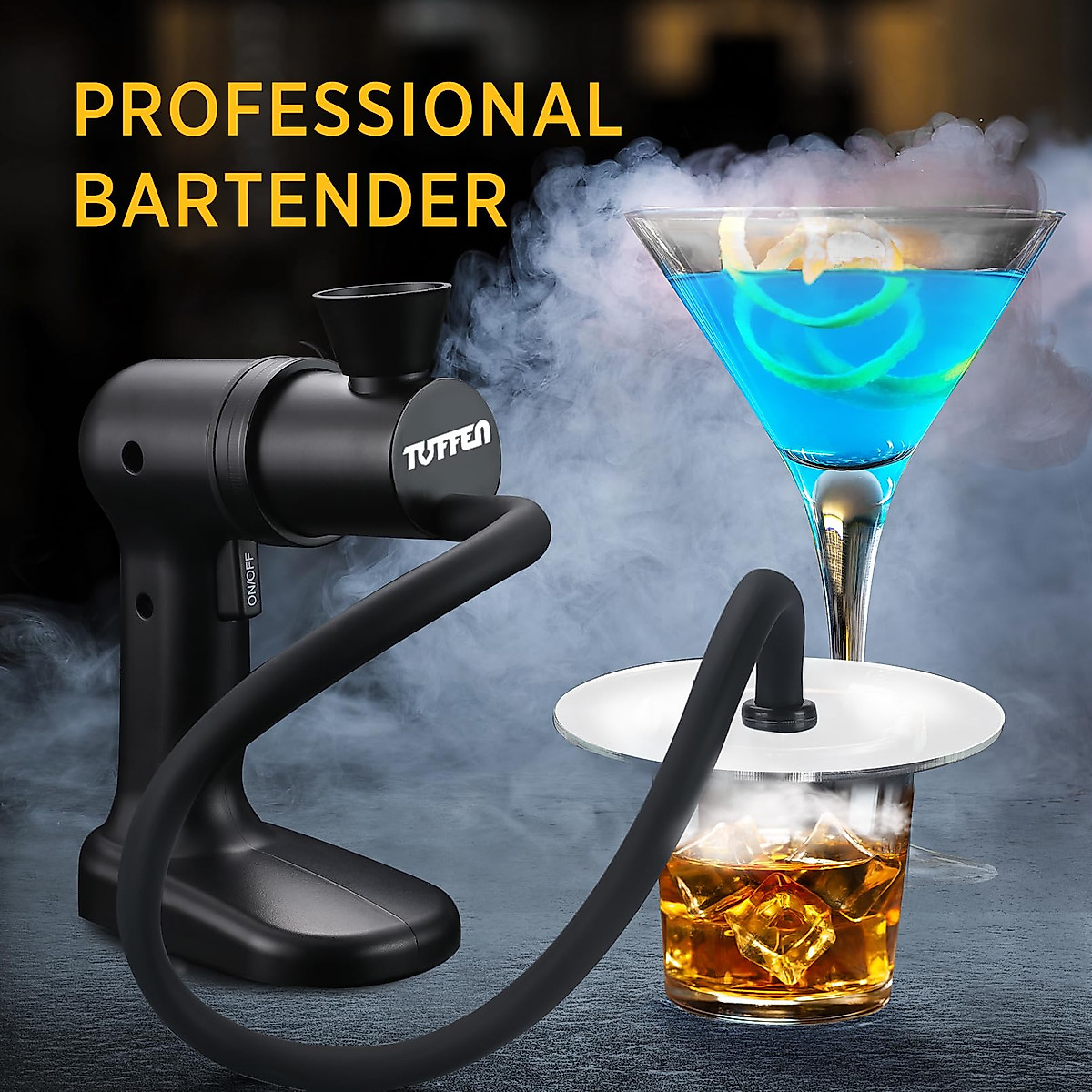 Tuffen Cocktail Smoker, Wood Chips Smoke Infuser, Smoking Gun Food Smoker, Portable Cold Smoke Generator for Drinks and Food, Gifts for Men Dad, Mom, Husband, and Cooking Enthusiast