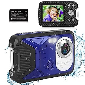Waterproof Digital Camera,1080P 21MP HD Digital Camera with 2.8" LCD Screen,Rechargeable Point and Shoot Camera,Compact Portable Digital Camera for Kids Students,Teens,Beginner with 8X Digital Zoom