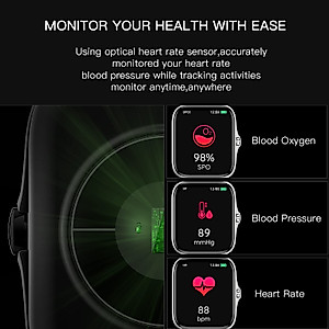 ANDFZ Smart Watch, Smart Watch for Android Phones(Call Receive/Dial), 1.70" HD Full Touch Screen Fitness Tracker for Android Phones with Heart Rate/Blood Pressure/Tracking for Women Men