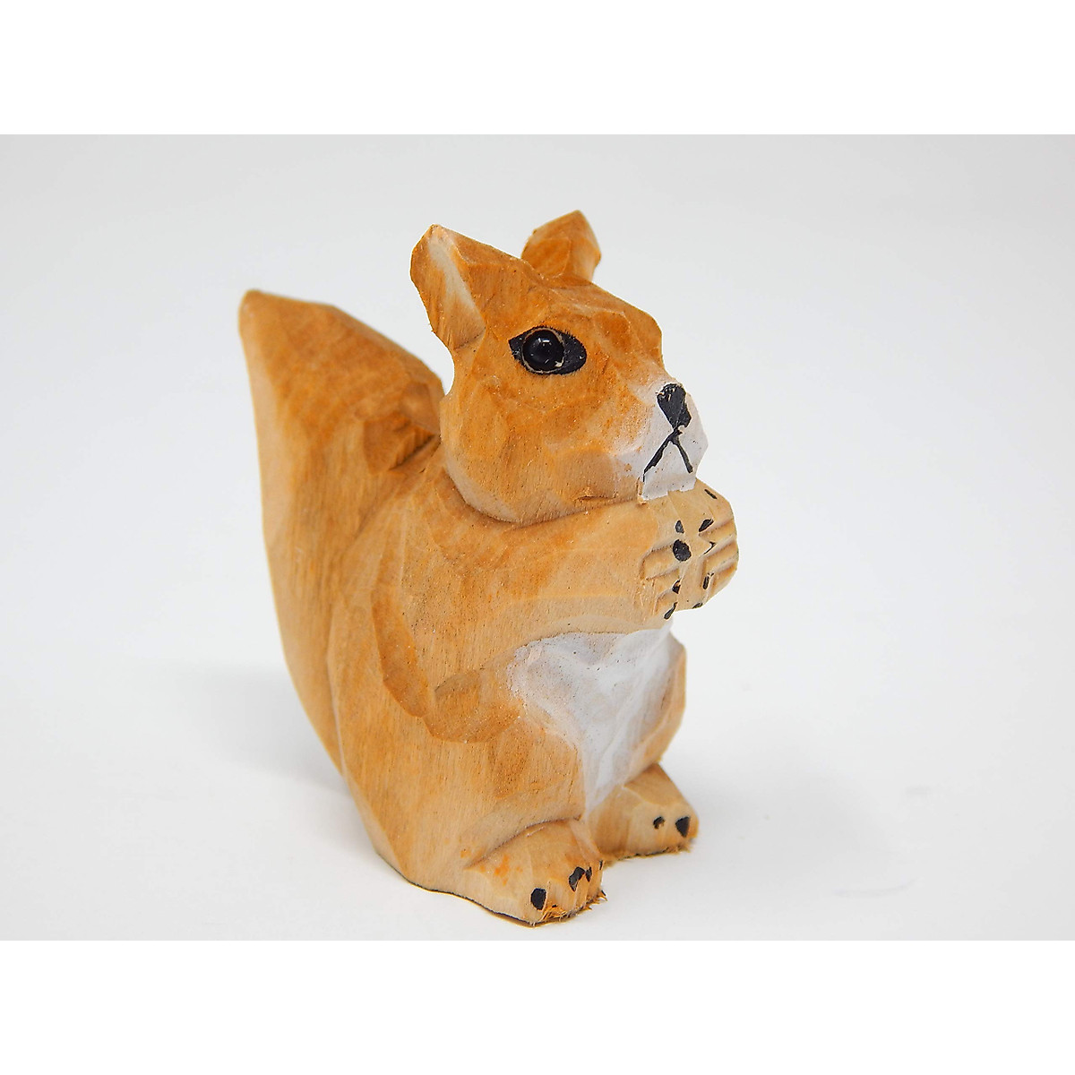 Selsela Squirrel Figurine Garden Statue Home Decoration Miniature Wood Forest Critter Art Mini Carved Small Animal