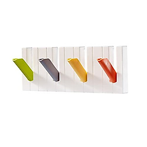 Adhesive Coat Hook, 3 Pack Wall Mounted Key Holder, Heavy Duty Entrance Way Storage Rack for Hanging Coat, Hat, Clothes, Scarf, Bag, Towel (Colorful)