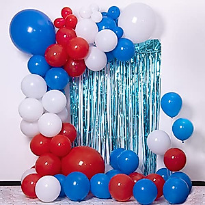 MOMOHOO Royal Blue Balloons Different Sizes - 100Pcs 5/10/12/18 Inch Graduation Balloons, Birthday Party Balloons Gender Reveal Latex Balloons for Boy Baby Shower, Dark Blue Balloons for Bluey Themes