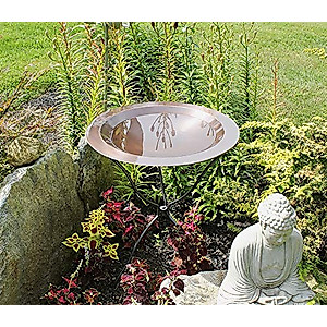 Achla Designs 24-in Round Classic Copper Birdbath Bowl, Brass