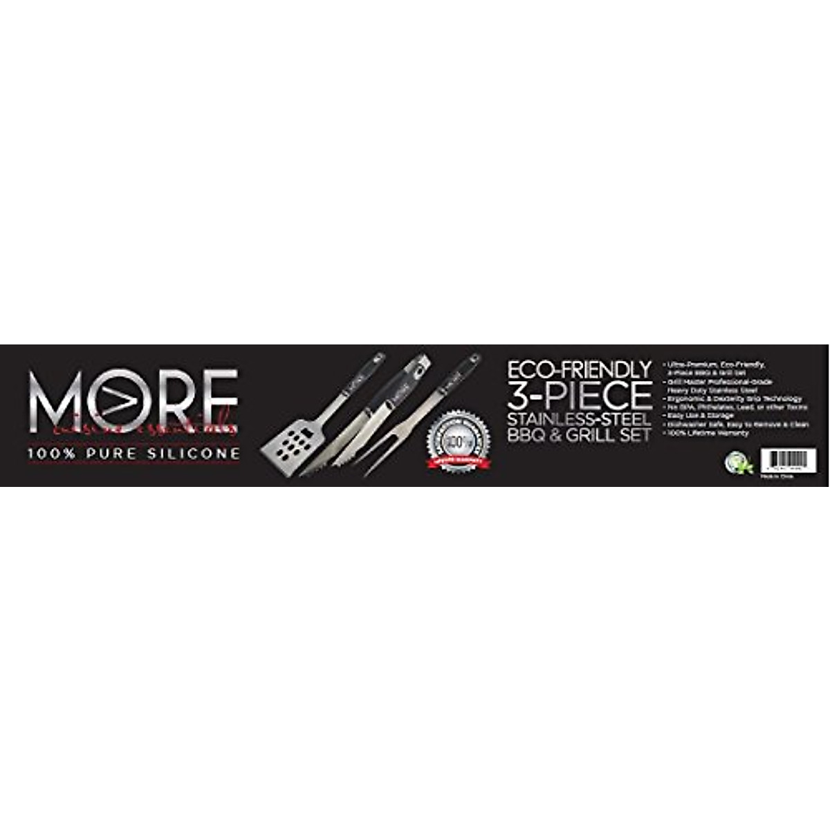 3-Piece BBQ Set - Heavy Duty Stainless Steel BBQ Tool Set - Dec. 3 Day Sale - BBQ Accessories for Grilling Like a BOSS. Great for Electric, Gas, & Outdoor Grills