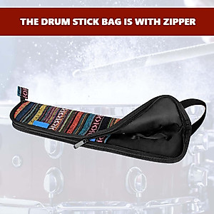 Drum Stick Bag, Portable Drumstick Case Hanging Bag Drumstick Bag with Handle for Drum Set Mallet and Percussion Sticks