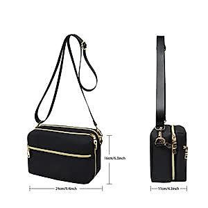 YANAIER Functional Multi Pocket Crossbody Bag for Women Stylish Ladies Shoulder Messenger Bags Purse Burgundy