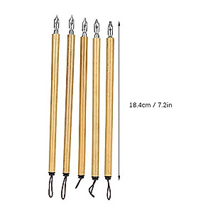 Comic Dip Pen Set, 5Pcs Calligraphy Dip Pen Set with 5 Nibs Wooden Handler Artist Cartoon Pen Set Cartoon Painting Tool Art Supplies Signature Pen Business Present(No.1‑5 Nib) Pens