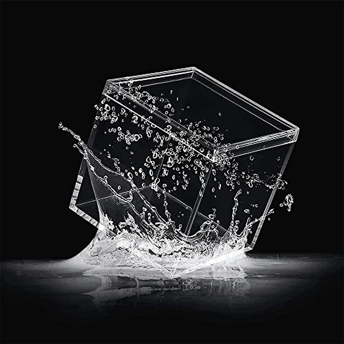 NA Clear Acrylic Plastic Square Cube Jewelry Box Mini Storage Containers with Lids Storage(8 Pieces)