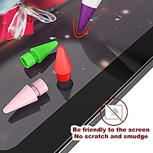Alikiai 6 Pack Tips for Apple Pencil,Stylus Tips,Pencil Tips for iPad,Replacement Pen Nibs,Replacement Color iPencil Nibs(Red/Yellow/Purple/Pink/Green/White)