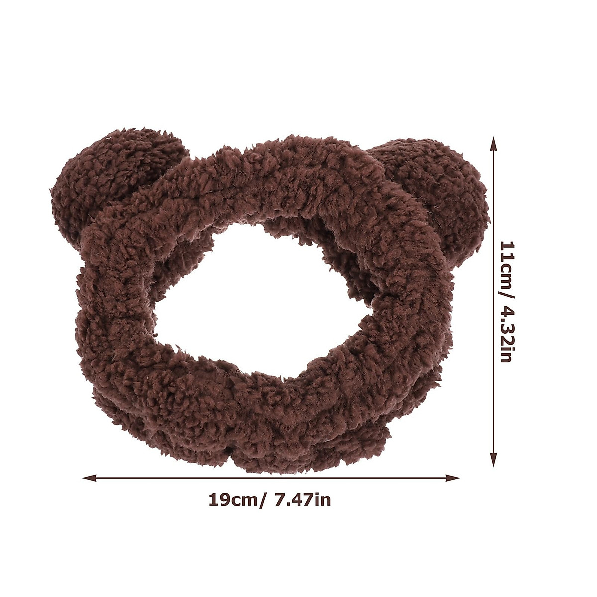 Beaupretty Face Wash Headband Bear Ears Headband Animal Ear Spa Headband Cute Makeup Hairband Shower Yoga Head Wraps for Girls Women (Coffee)