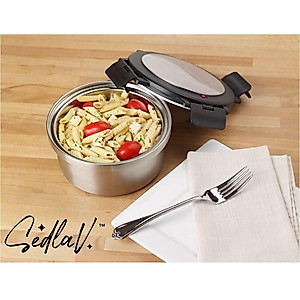 SEDLAV 28 oz Round Food Container | Stainless Steel Construction for Fresh Meals On-the-Go