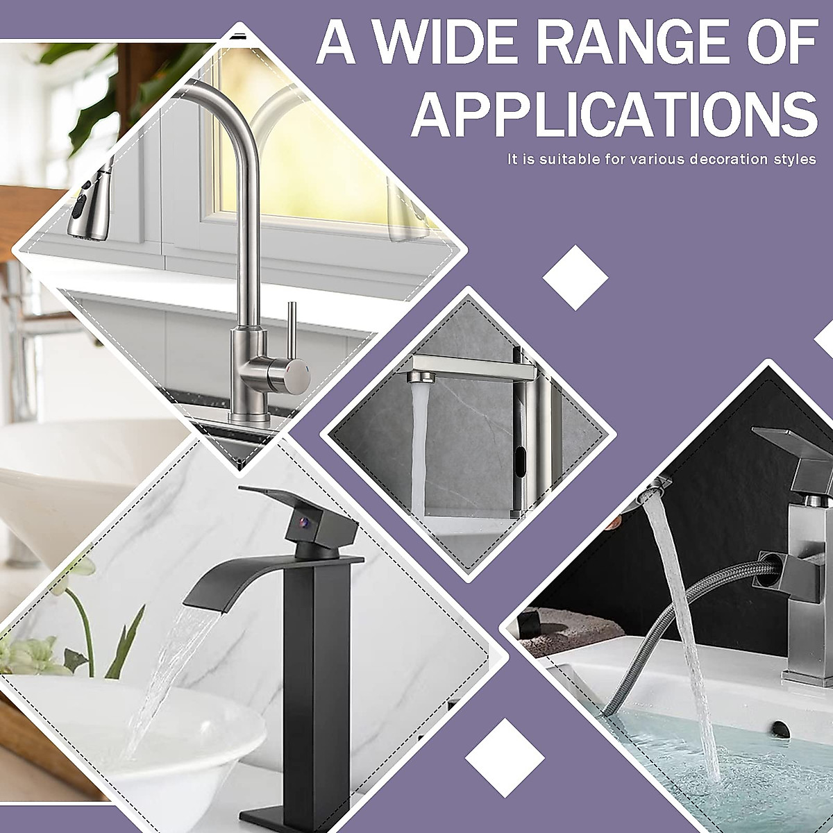 Litoexpe 6 Inch Sink Hole Cover Deck Plate for Bathroom or Kitchen Faucet 1-3 Hole, Matte Black Stainless Steel Sink Hole Escutcheon Plate