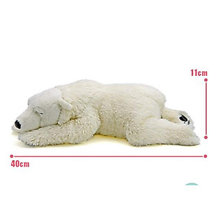 TAMMYFLYFLY Sleep Polar Bear Plush,Cute Stuffed Animal, Plush Toy, 14 Inches Soft Toy